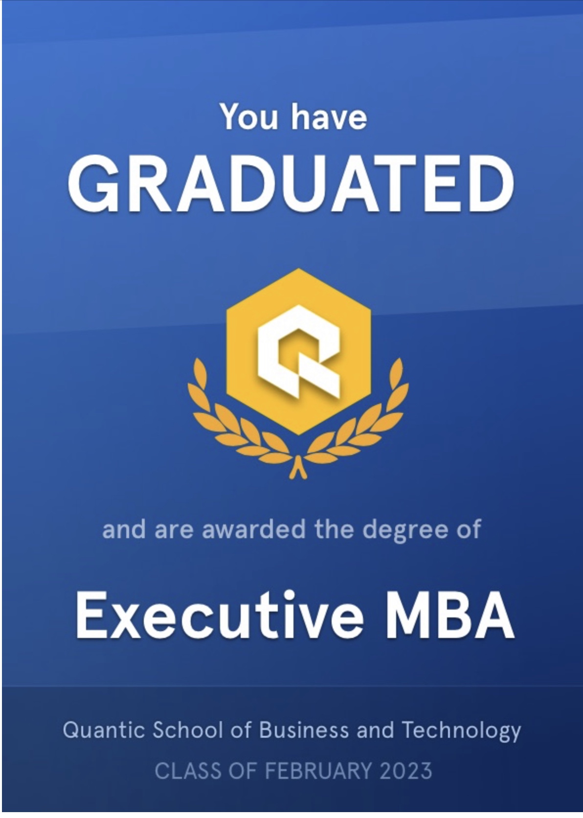The Quantic EMBA, Capstone Project & Graduation Feb-23 | TheFinanceNerd